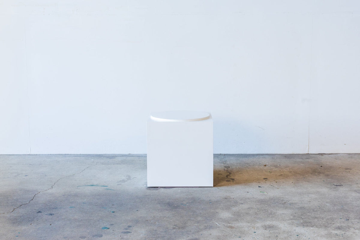 BK Plinth - DISC CUBE WHITE - PLINTH HIRE SYDNEY REGION - TIMBERMILL