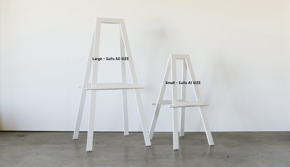 WHITE Easel Small | SIGNAGE AND DISPLAY ITEM HIRE SYDNEY REGION ...