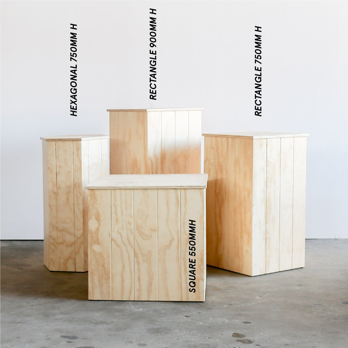SC Plywood Plinth - RECTANGLE 750mm H - PLINTH HIRE SYDNEY REGION - TIMBERMILL